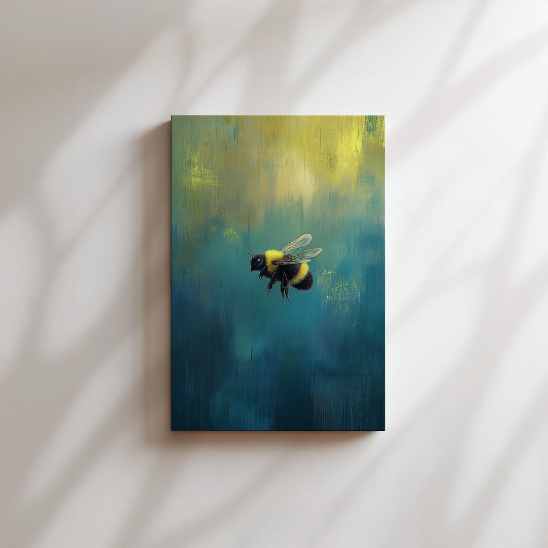 Minimalist Bumblebee Art – Modern Nature-inspired Wall Decor, Surreal ...