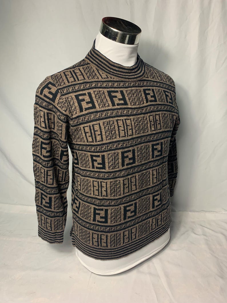 BIG SALES ! ! Auth Fendi Monogram Sweatshirt / Sweater / Tshirt / Top ...