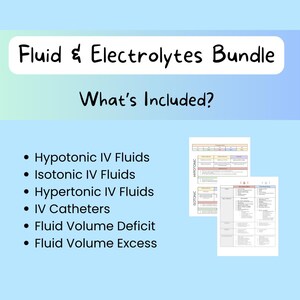 Fluid Balance Electrolyte Nursing Notes Study Guides - Etsy