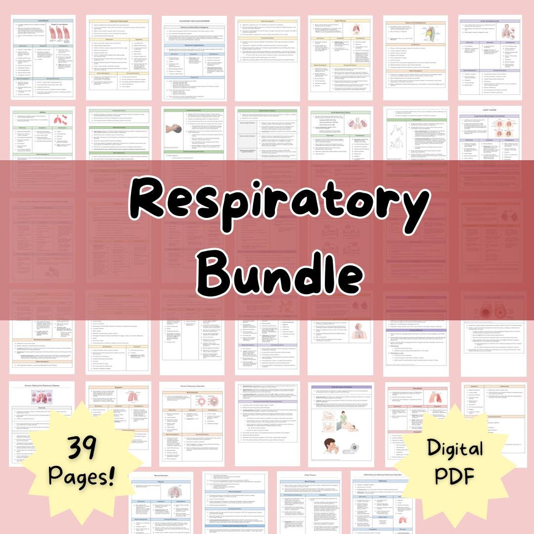 Respiratory Nursing Notes Study Guides - Etsy