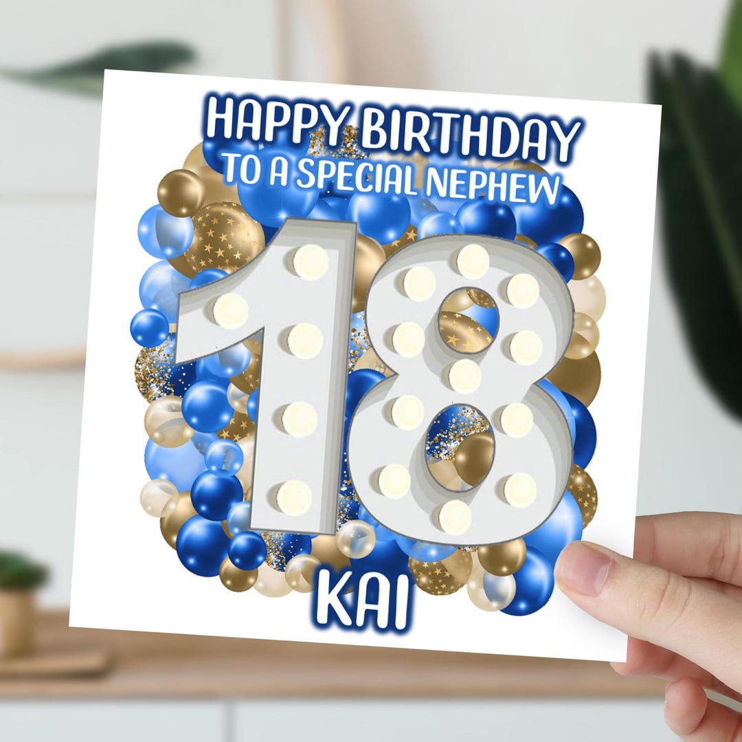 Personalised 18th Birthday Card Teenager Boys Girls Custom Son Grandson ...