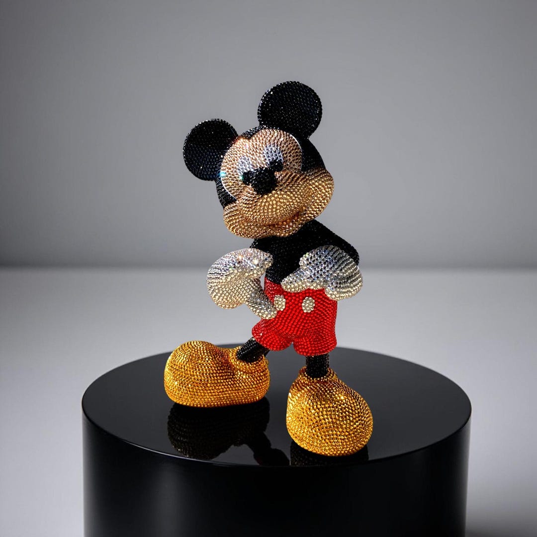 Mickey Mouse Pop Art Sculpture, Signed NOISYX Rhinestone Mickey, Luxury ...