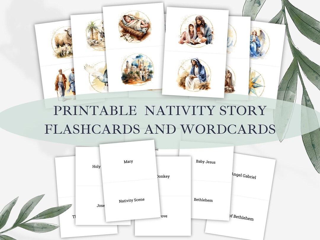 Nativity Scene Advent Flashcards Nativity Story Cards Catholic ...