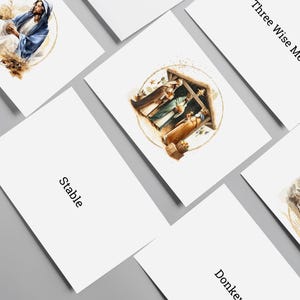 Nativity Scene Advent Flashcards Nativity Story Cards Catholic ...