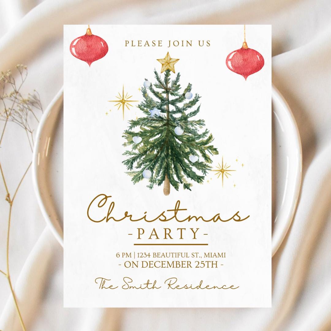 Editable Christmas Party Invitation Editable Christmas Party Invitation ...