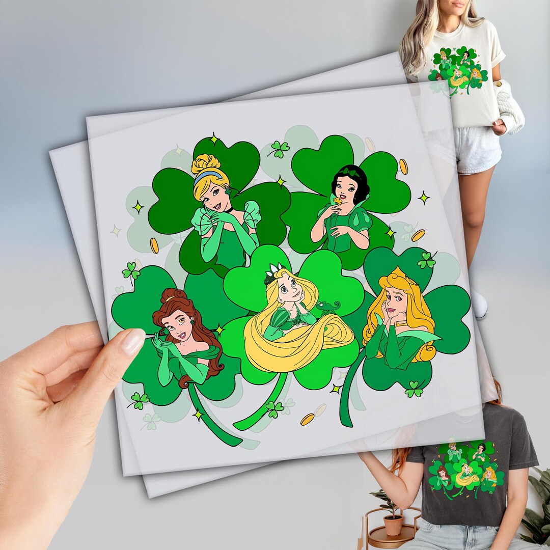 Disney Princess St Patrick's Day DTF, Ready to Press DTF Transfers ...
