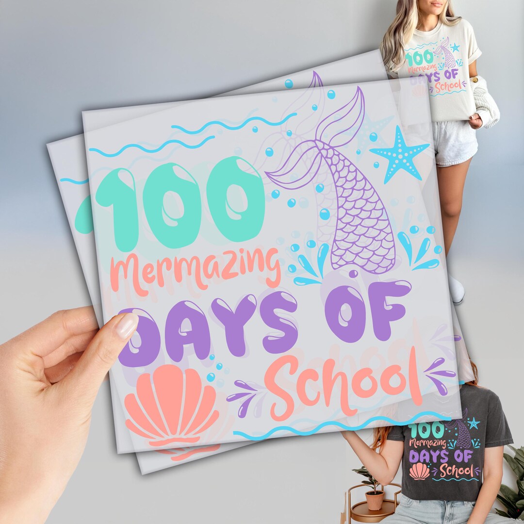 100th Day of School DTF Transfer Print, Personalized Dtf Ready to Apply ...