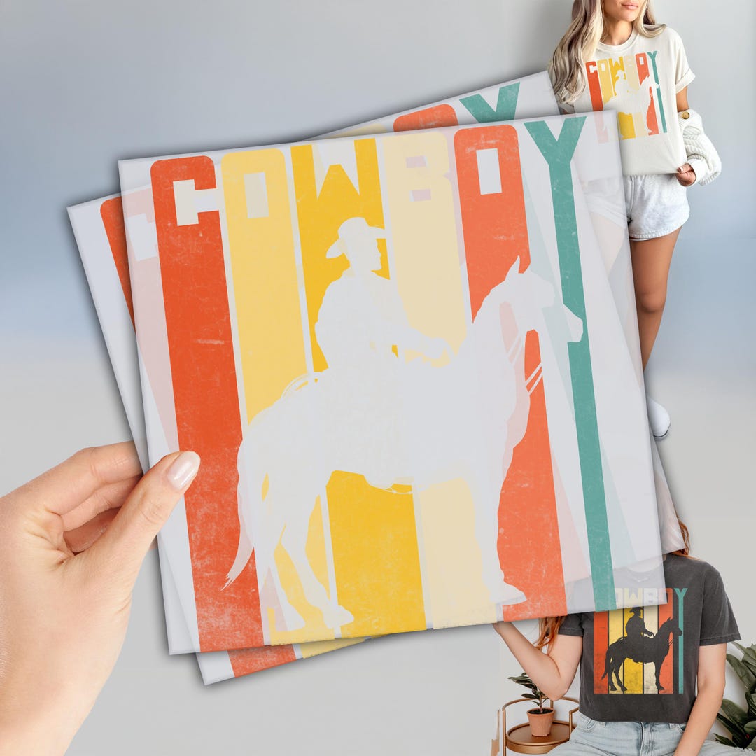 Cowboy DTF Tranfers, Western DTF Transfer, Ready to Press Vinyl, Custom ...