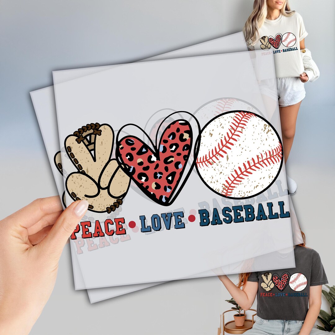 Ready to Press DTF Transfer, Peace Love Baseball DTF, Personalized Dtf ...