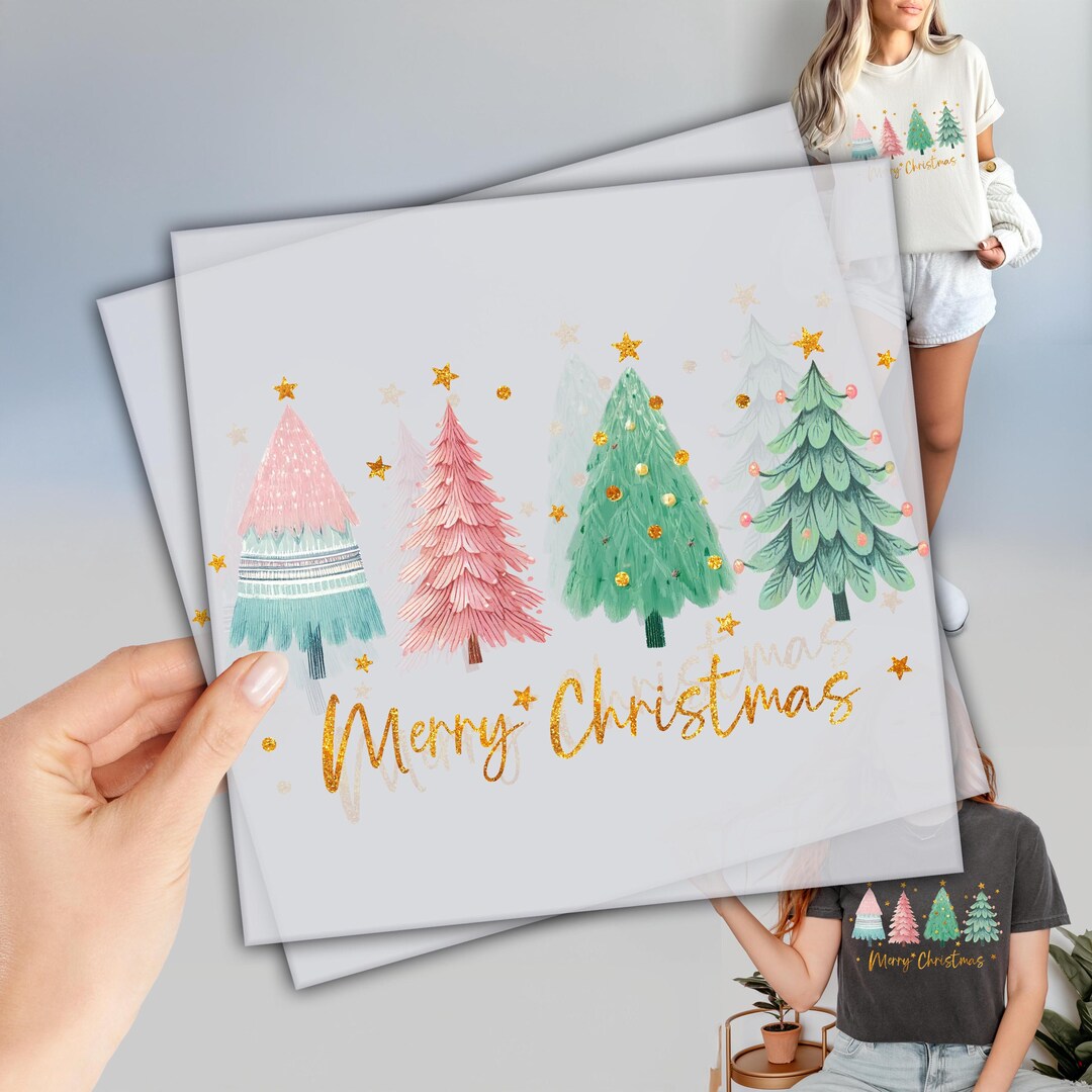Merry Christmas Tree Dtf, Ready to Press Dtf Transfers, Merry Christmas ...