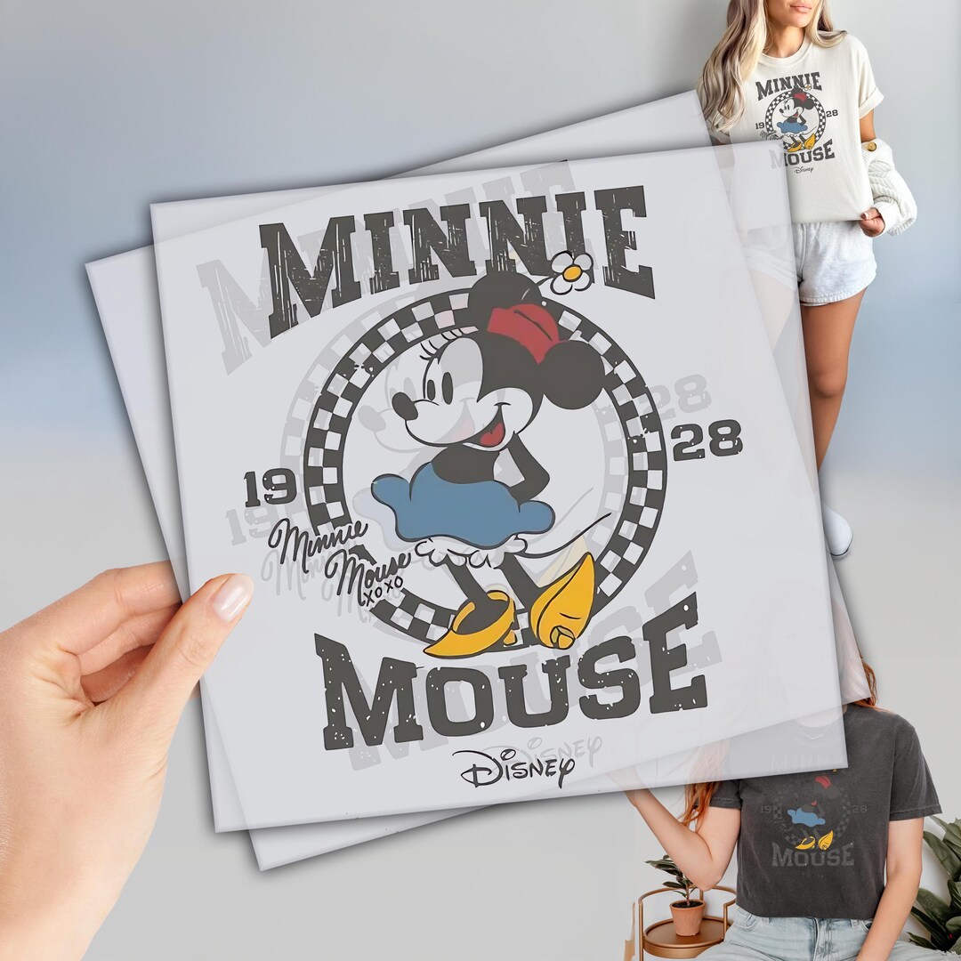Retro Minnie Mouse 1928 DTF Transfer, Disney Dtf, Ready to Press DTF ...