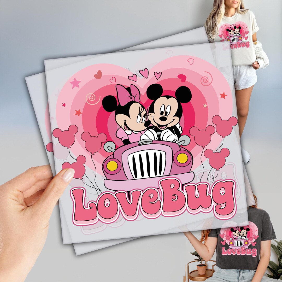 Disney Love Bug DTF, Mickey & Minnie Valentines Day DTF, Ready to Press ...