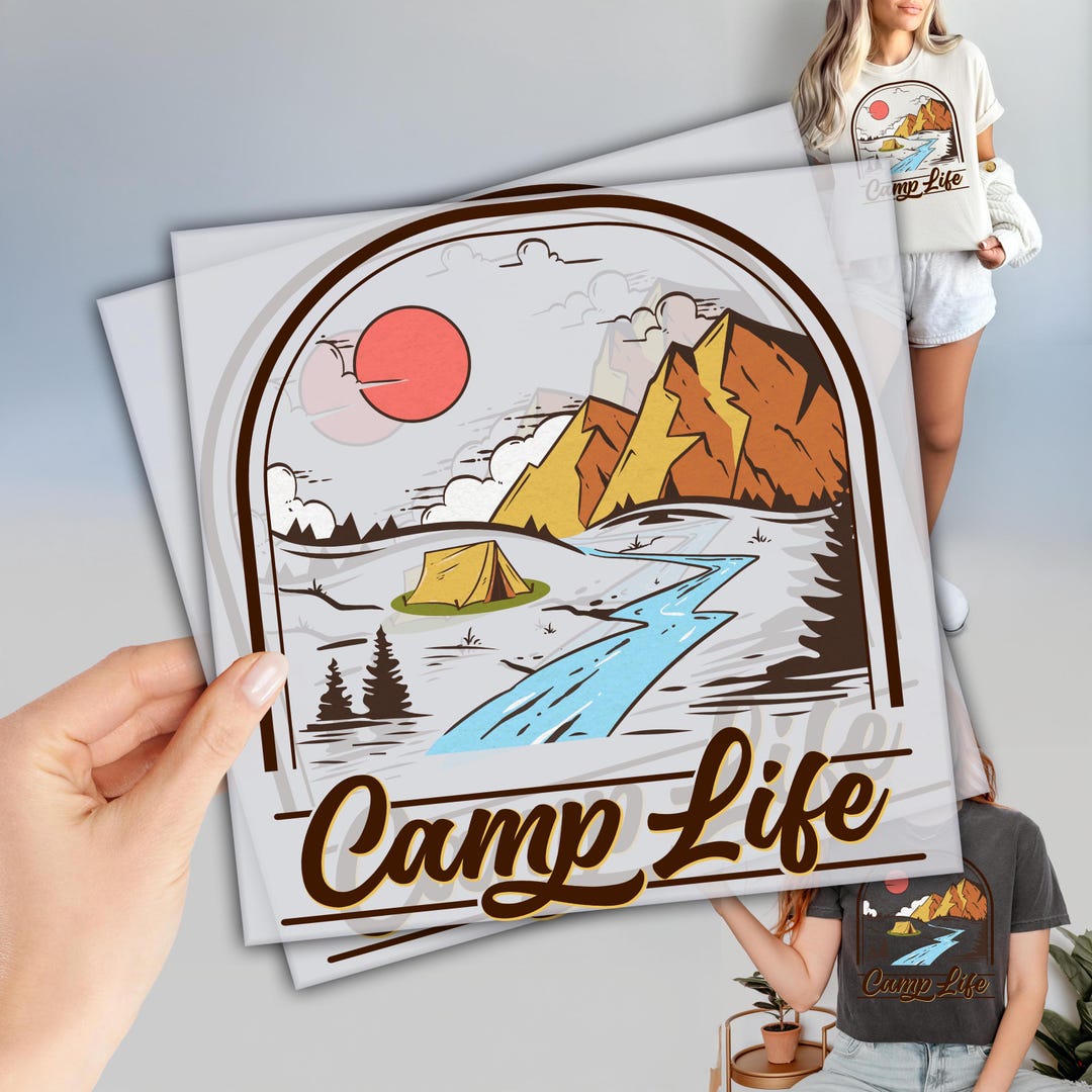 Camp Life Dtf, Ready to Press DTF Transfers, Camping Trip Dtf, Direct ...