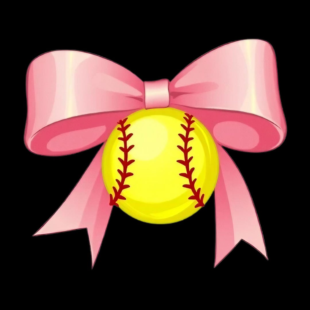 Coquette Pink Baseball PNG | Cute Game Day Design for Softball ...