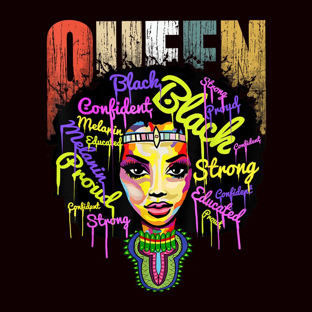 Juneteenth Women - Black History Educated African Queen Png.juneteenth ...