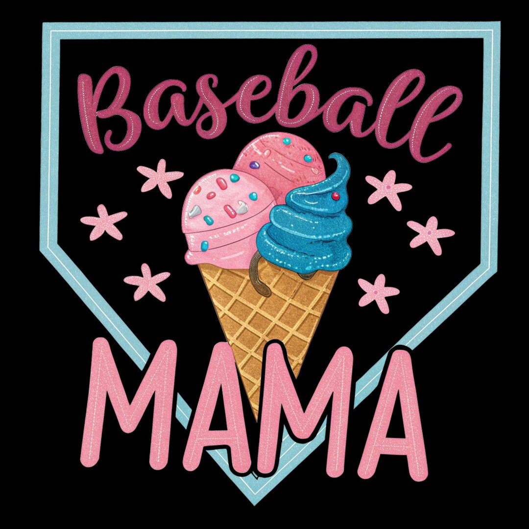 Ice Cream Baseball Mama PNG – Cute & Sporty Design Baseball Mama ...