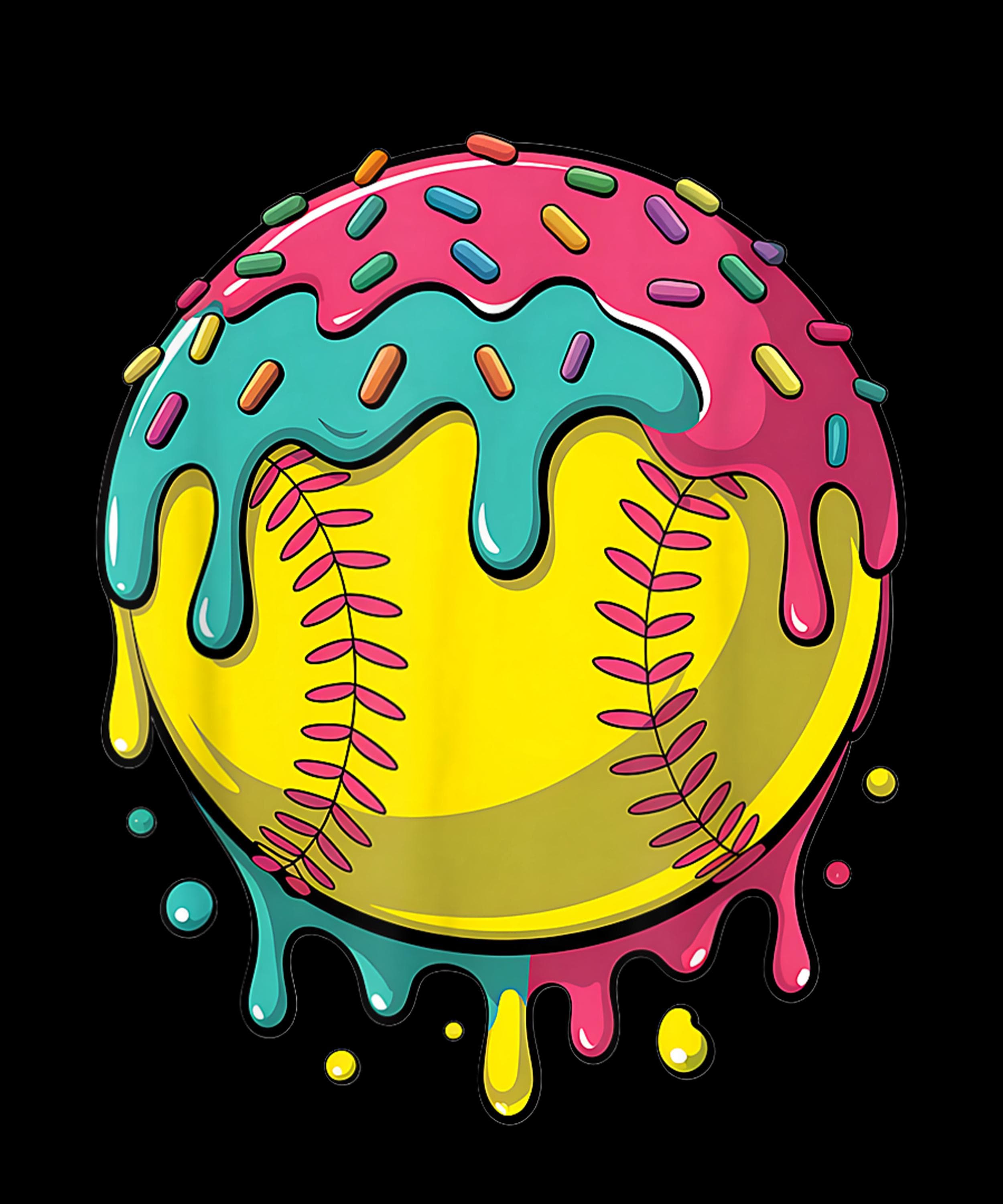 Baseball Drip PNG: Ice Cream Melt Design (digital Download - Etsy