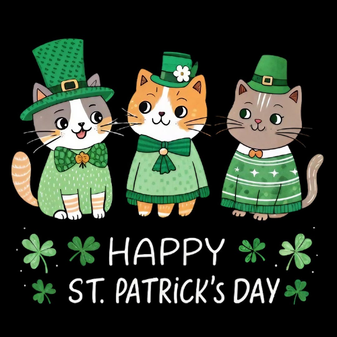 Catricks Day PNG | Funny St. Patrick’s Day Cat Design | Digital ...
