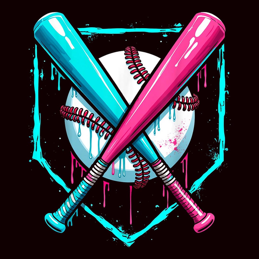 Baseball Home Plate Drip Cool Baseball Bat and Drip Design for Boys ...