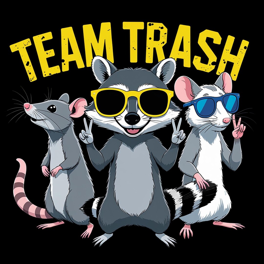 Team Trash PNG | Funny Raccoon & Rat Garbage Animal Design Team Trash ...
