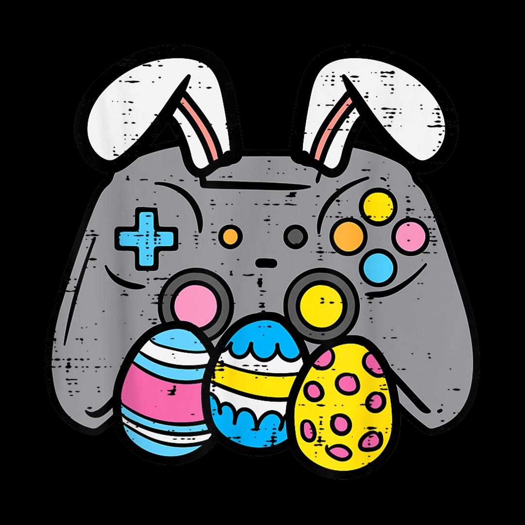 Easter Video Game Bunny Eggs Gaming PNG – Fun Gamer Easter Design ...