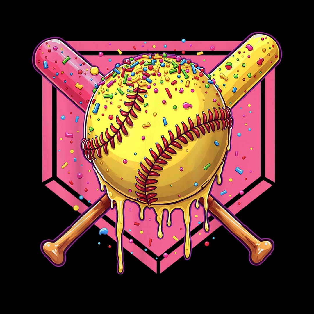 Softball Drip PNG, Ice Cream Drip Softball for Boys, Youth Sports,ice ...