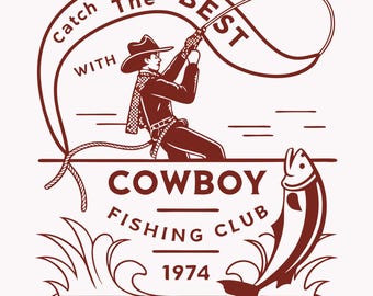 Cowboy Fishing Club Western PNG – Country Rodeo Digital Design Cowboy ...