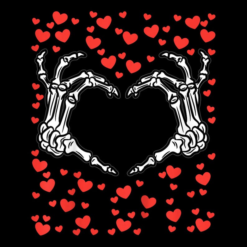 Skeleton Hand Heart - Valentine's Day Funny Bones Love PNG ,skeleton ...