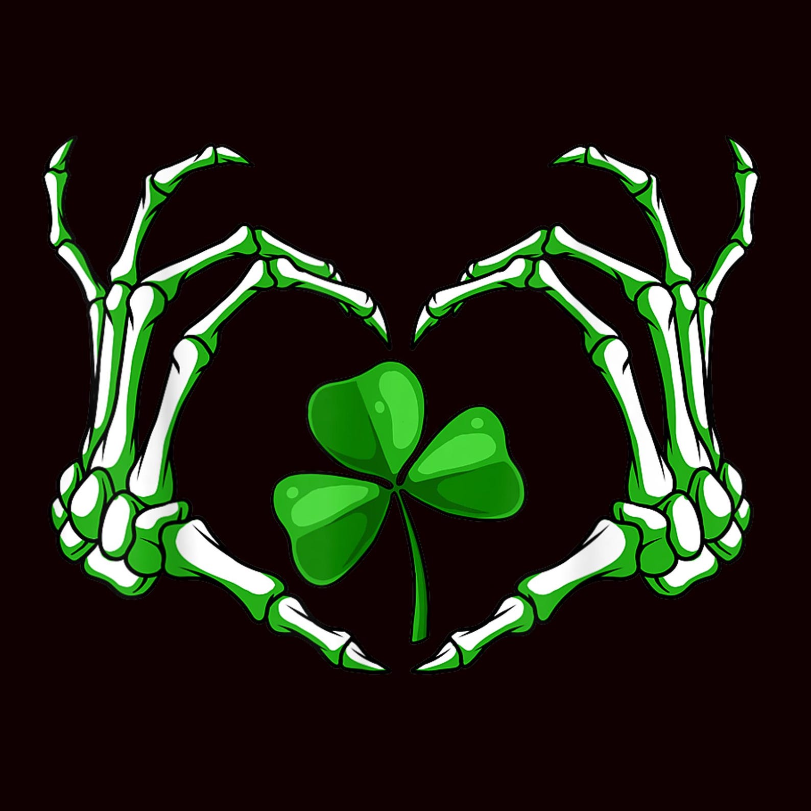 Skeleton Hand Heart Shamrock PNG | St. Patrick's Day Gothic Design ...