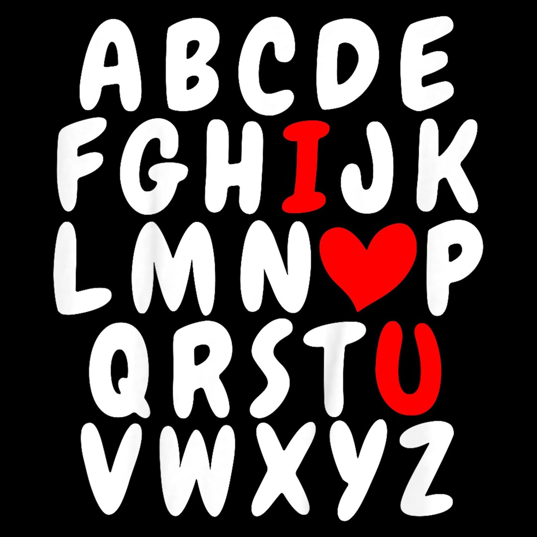 Alphabet ABC I Love You Valentine’s Day Heart PNG,ABC I Love You ...