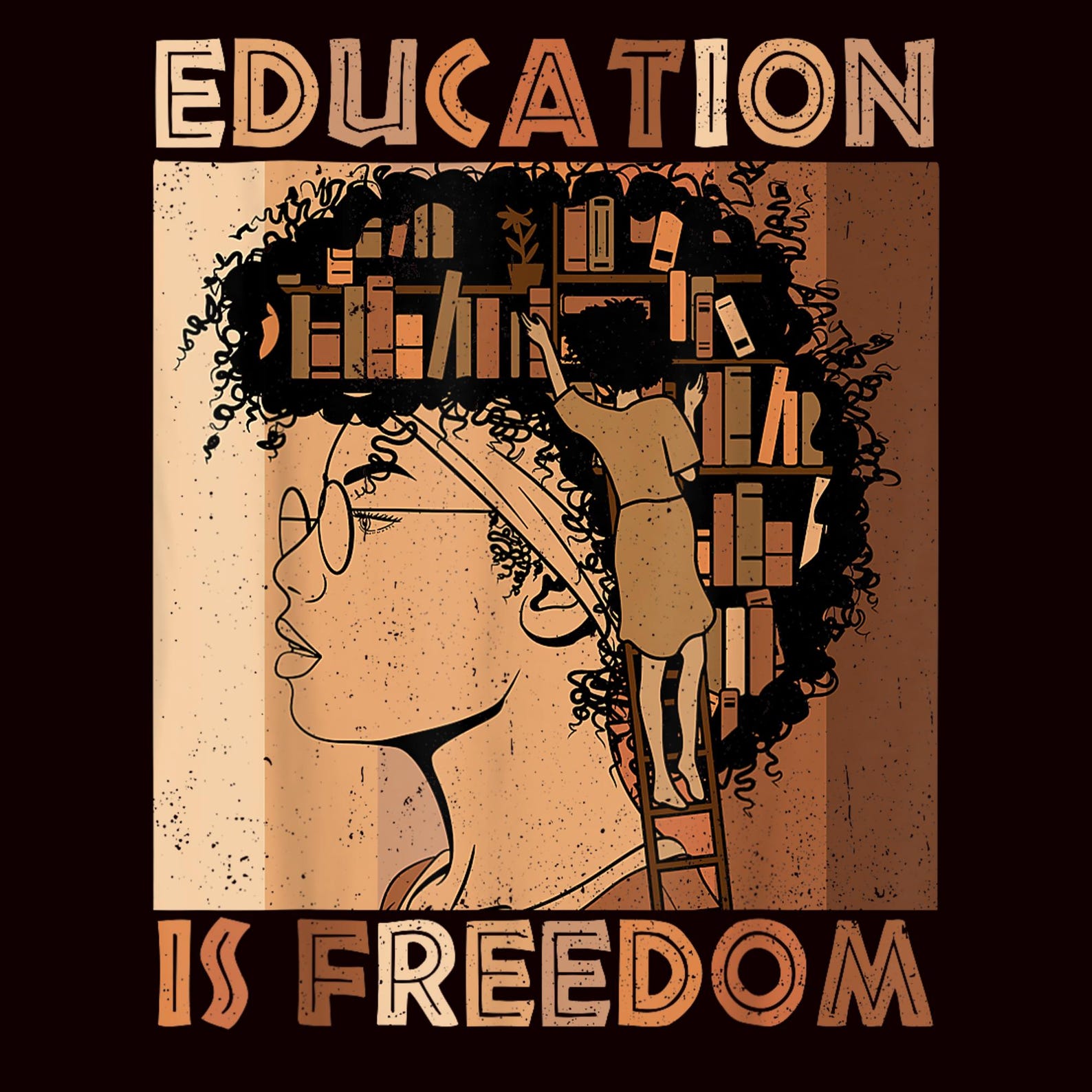 Education is Freedom - Black History Book African Teacher PNG Design ...