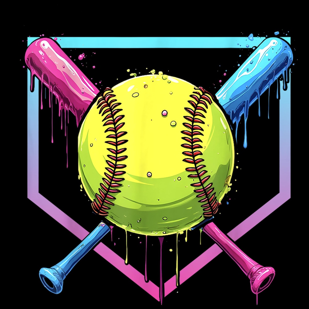 Drip Softball PNG: Trendy Game Day Design (digital Download) - Etsy Canada