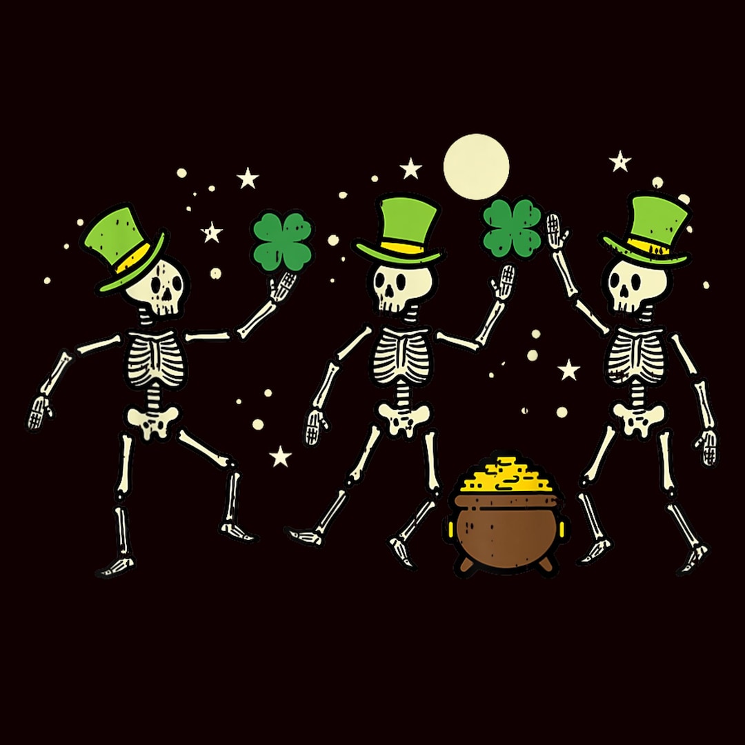 Dancing Skeleton St. Patrick's Day PNG | Saint Patty's Design for Kids ...
