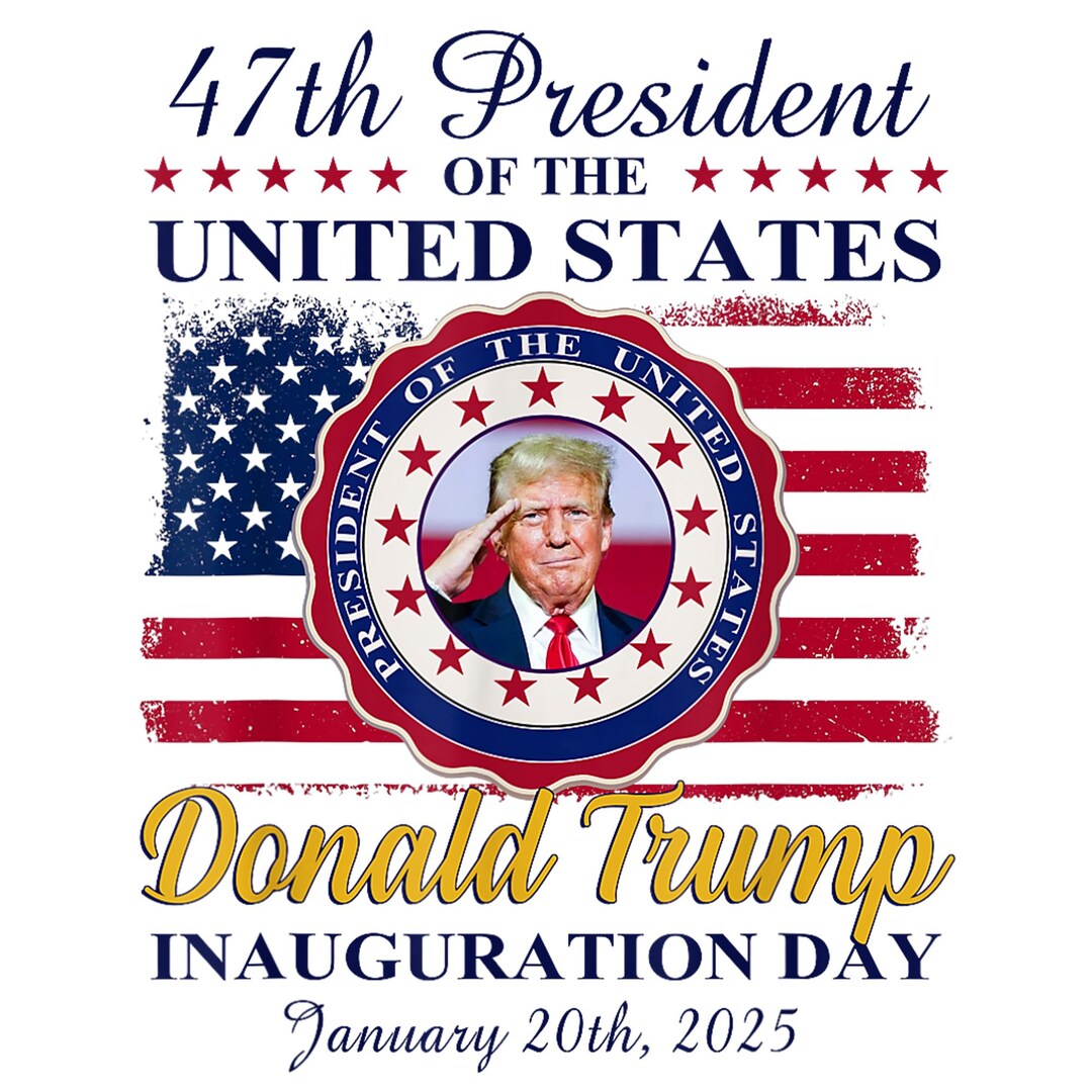 President Donald Trump Inauguration Day 2025 PNG Vintage USA Flag ...