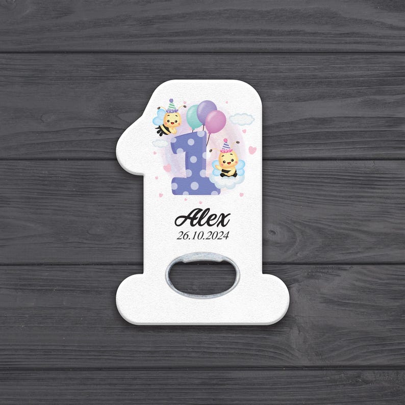 1st Birthday Party Magnet Bottle Opener, Unique Custom Design for ...