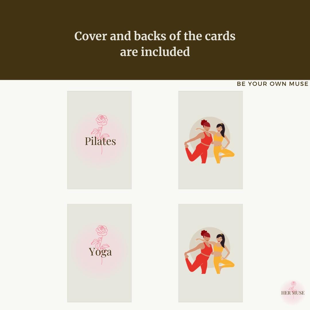 Pilates & Yoga Affirmation Cards | Printable Deck | Editable in Canva ...