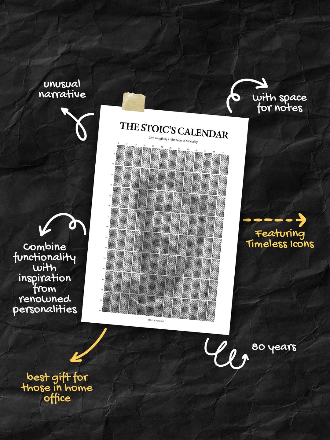 Life Weeks Stoic Calendar Printable Motivational Wall Art Home Office ...