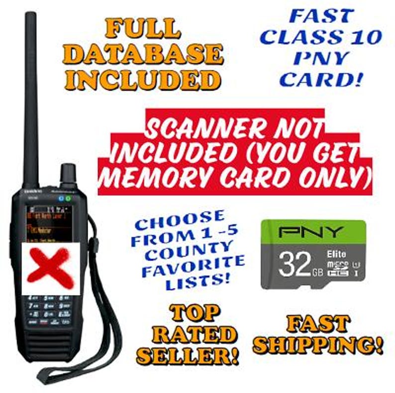 Uniden SDS100 SDS200 CUSTOM PROGRAMMED 32GB Memory Card for SDS 100 200 ...