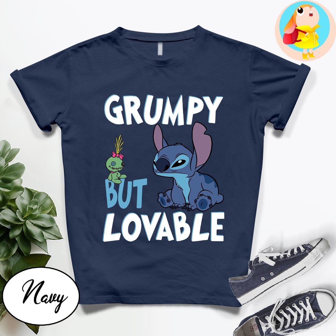 Stitch Grumpy but Lovable Shirt, Cute Stitch Shirt, Lilo and Stitch ...