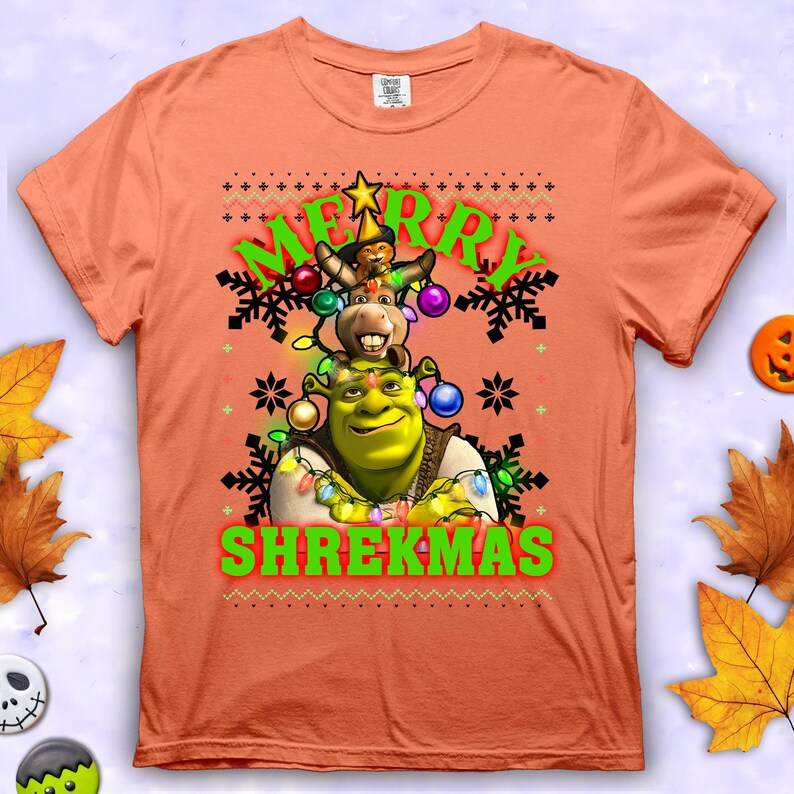 Merry Shrekmas Shirt, Funny Christmas Movie Tee, Holiday Shrek Donkey ...