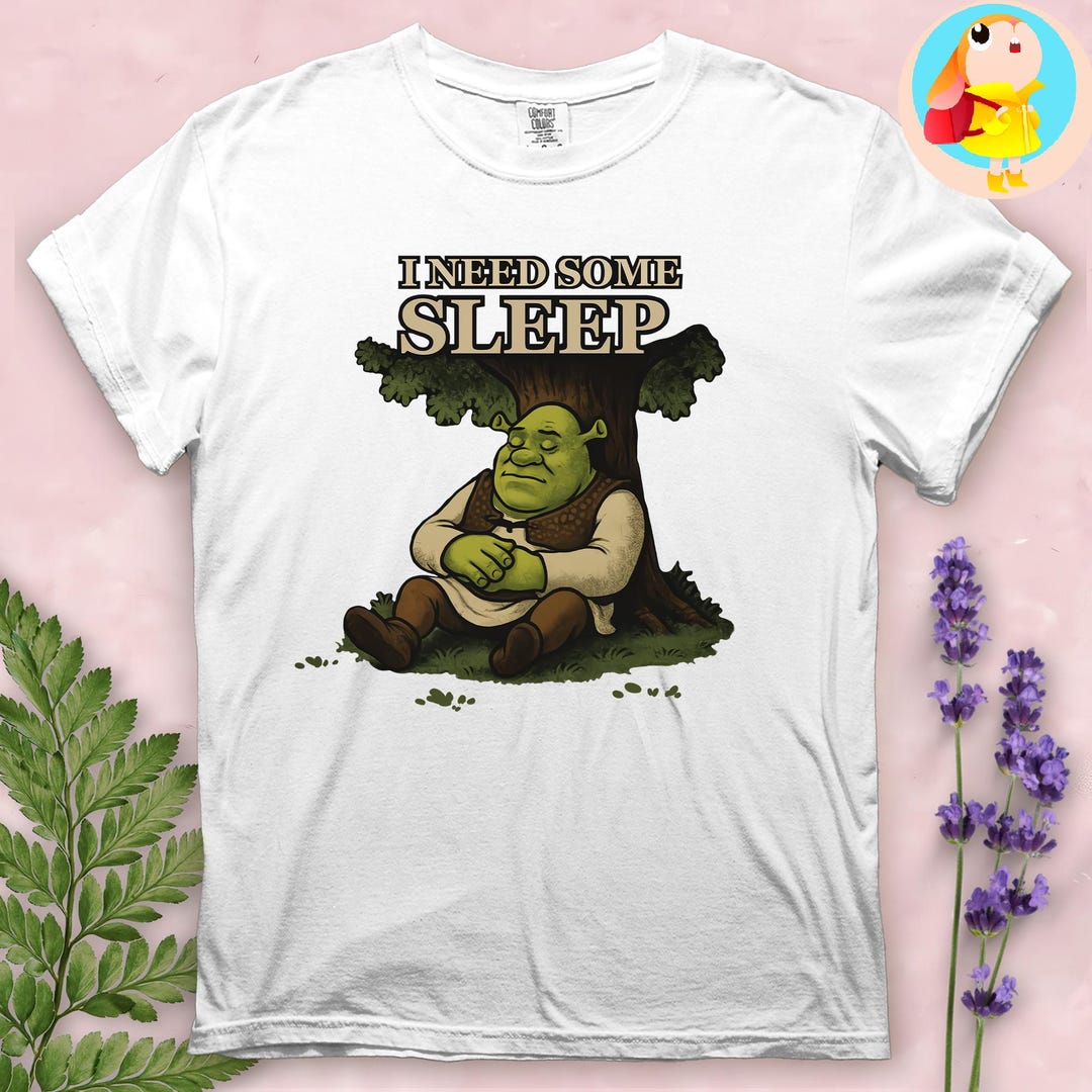 Funny Shrek Sleep Shirt "i Need Some Sleep" Graphic Tee, Lazy Day Shirt ...