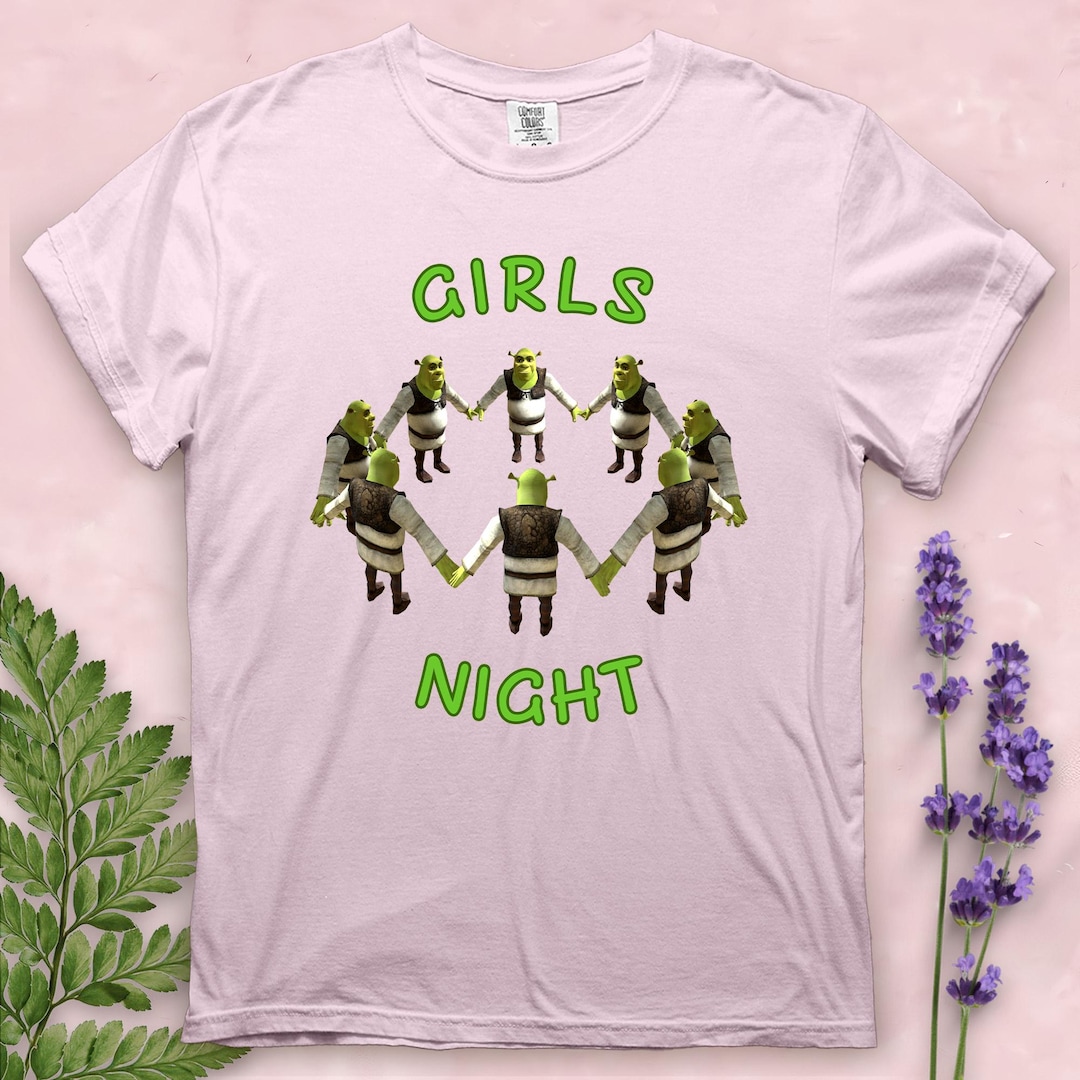Shrek Girls Night Shirt Funny Ogre Meme T Shirt Cartoon Graphic Tee ...