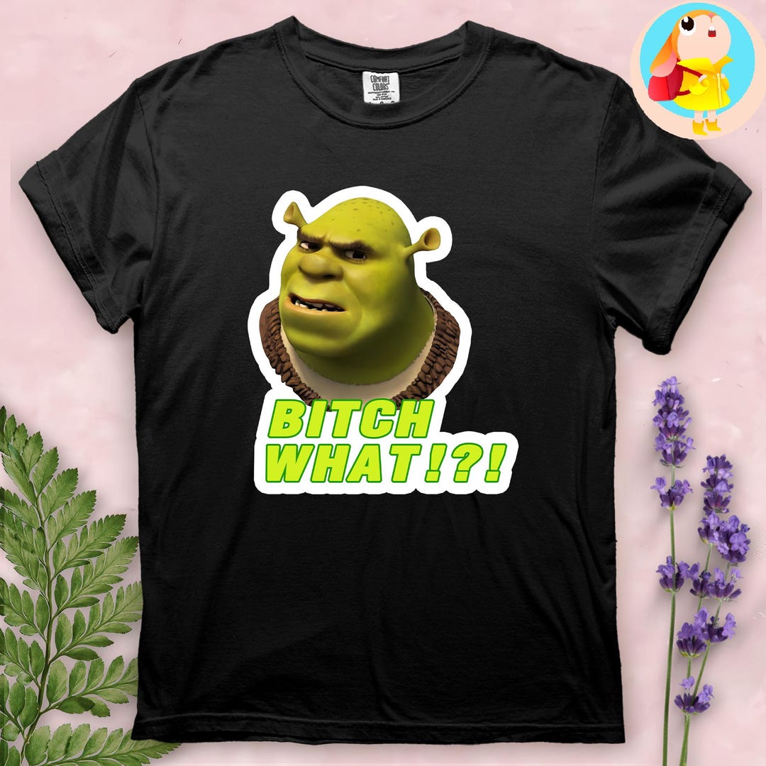 Funny Shrek Meme Sweatshirt "b*tch What!?!" Meme Shirt Funny Sarcastic ...