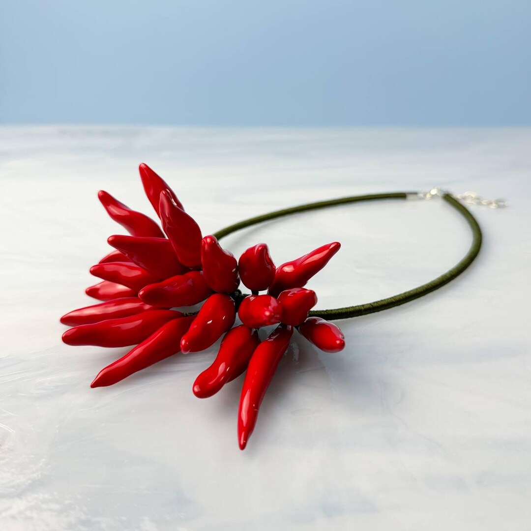 Red Hot Chilli Peppers Necklace. Aesthetics of Nature. Hot Gift for Her ...