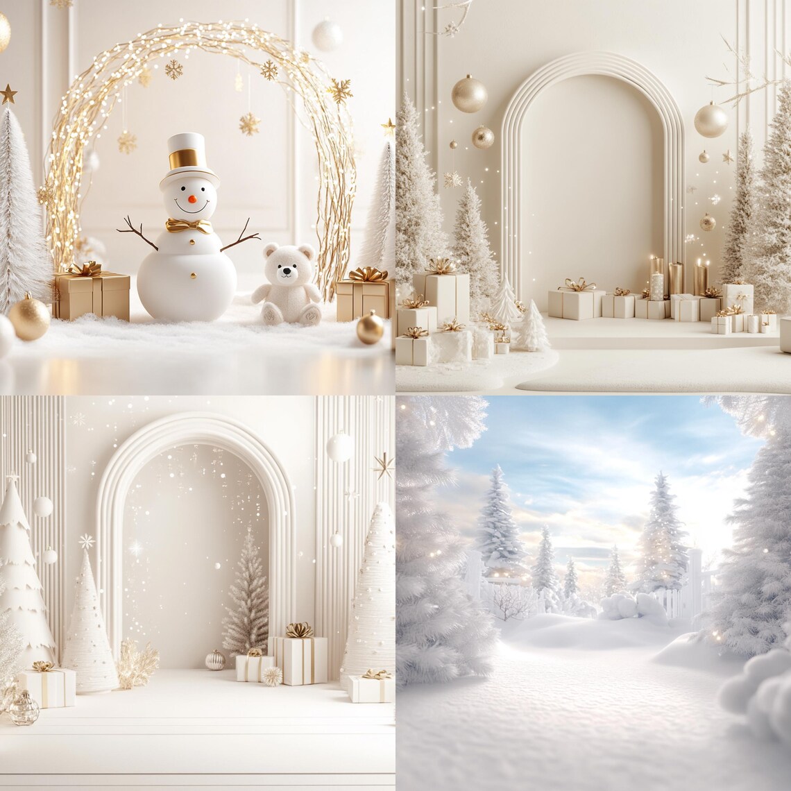 40 White Christmas Photography Backdrops – Winter Holiday Scenes (JPG ...