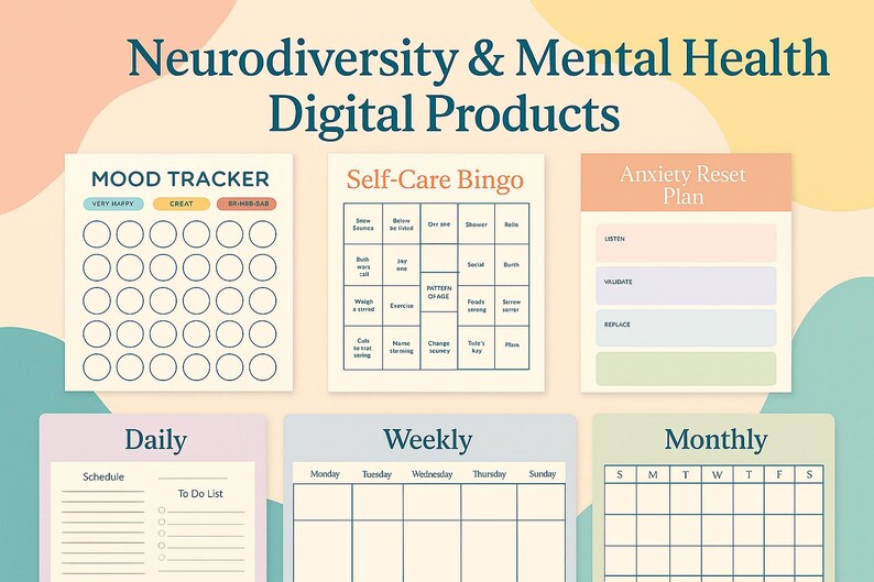 Ultimate ADHD & Mental Health Planner | 30 Printable Pages | Mood ...