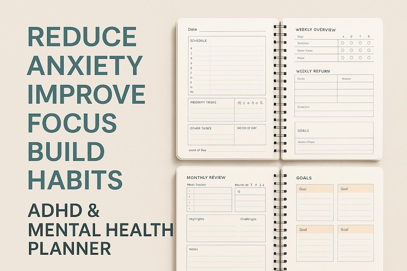 Ultimate ADHD & Mental Health Planner | 30 Printable Pages | Mood ...