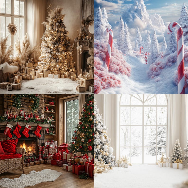 50 Christmas Background , Studio Backdrops Holiday Winter, , Family ...