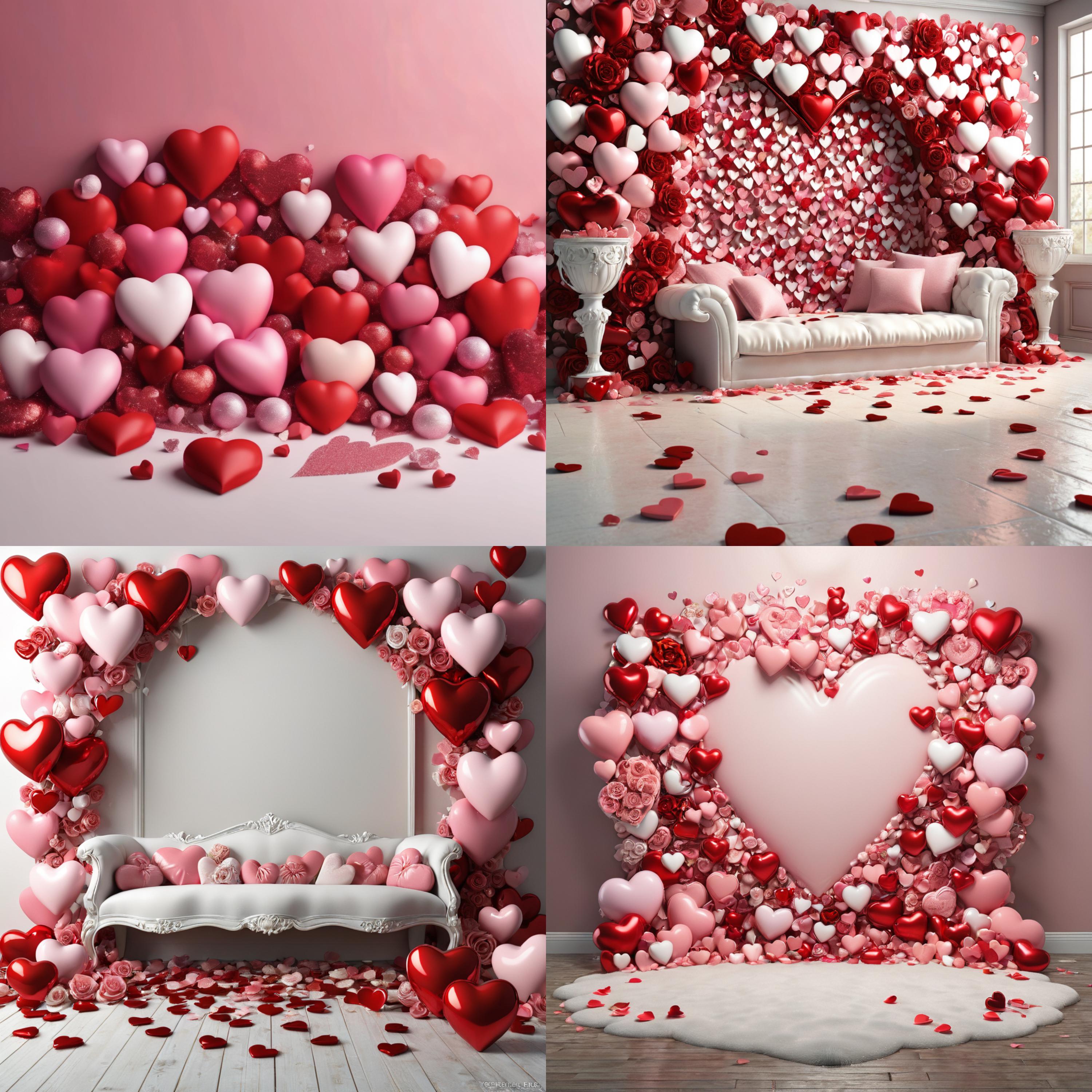 50 Romantic Valentines Day Backdrop, Valentines Day Digital Background ...