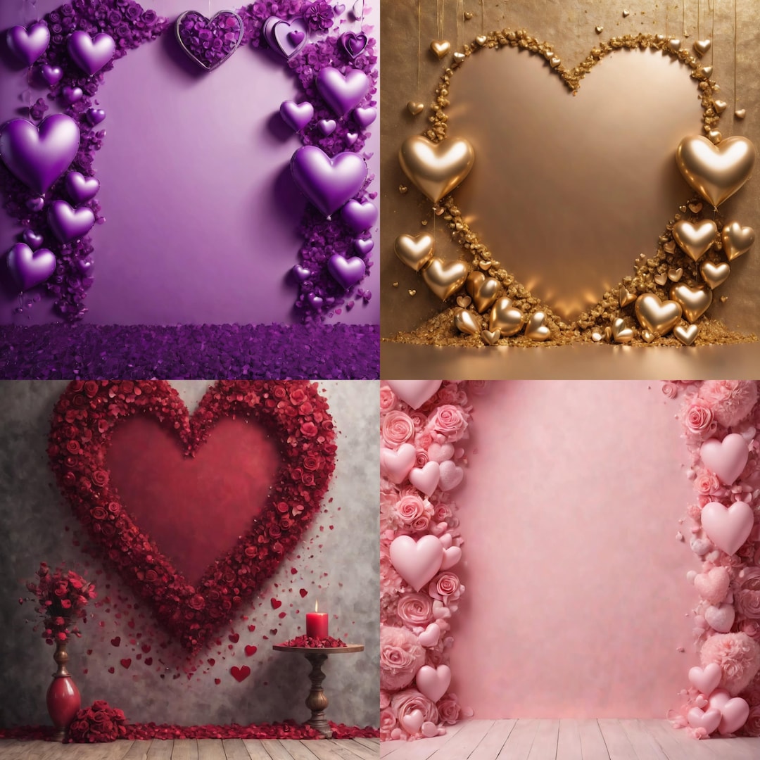 Romantic Valentine's Day Digital Backdrop 50 Unique Blends for Stunning ...